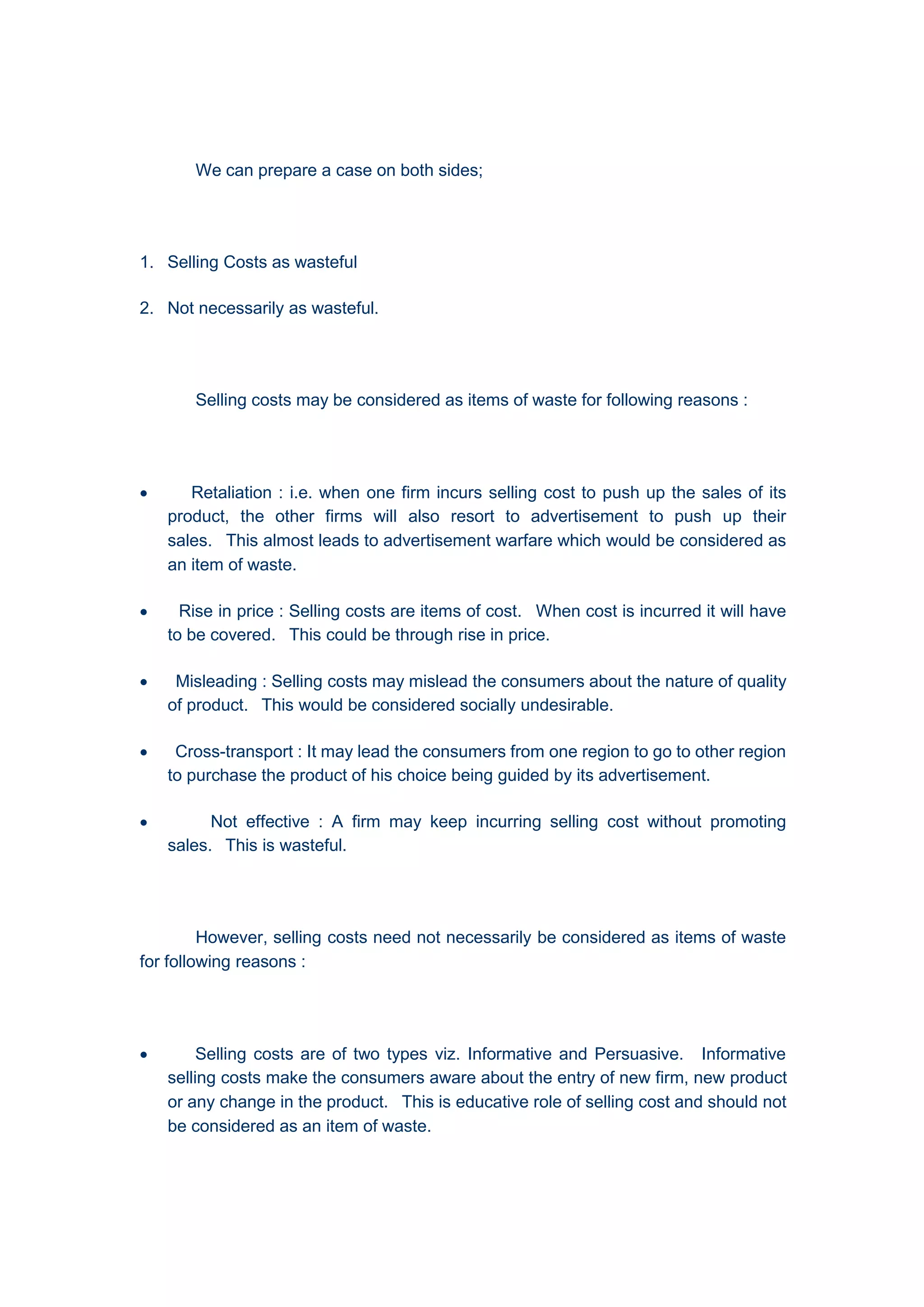 Selling cost in monopolistic competition | PDF
