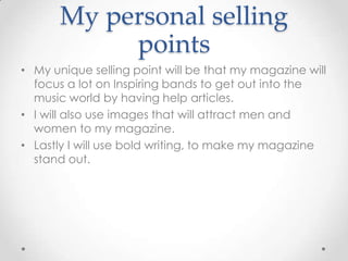 Selling points in music magazines | PPTX
