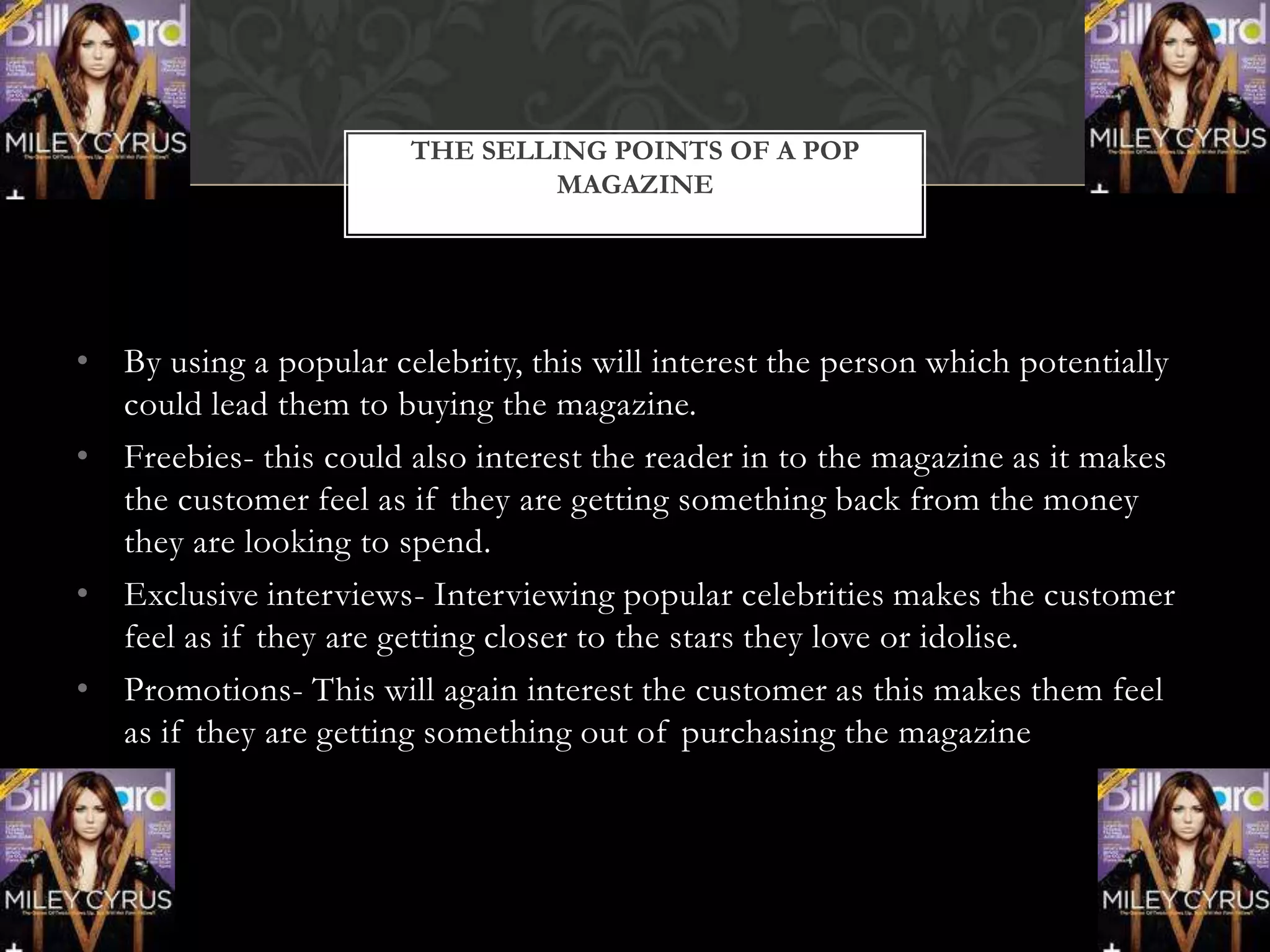 Selling points in music magazines | PPTX