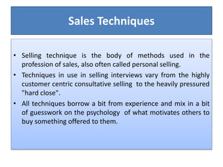 Selling technique | PPT