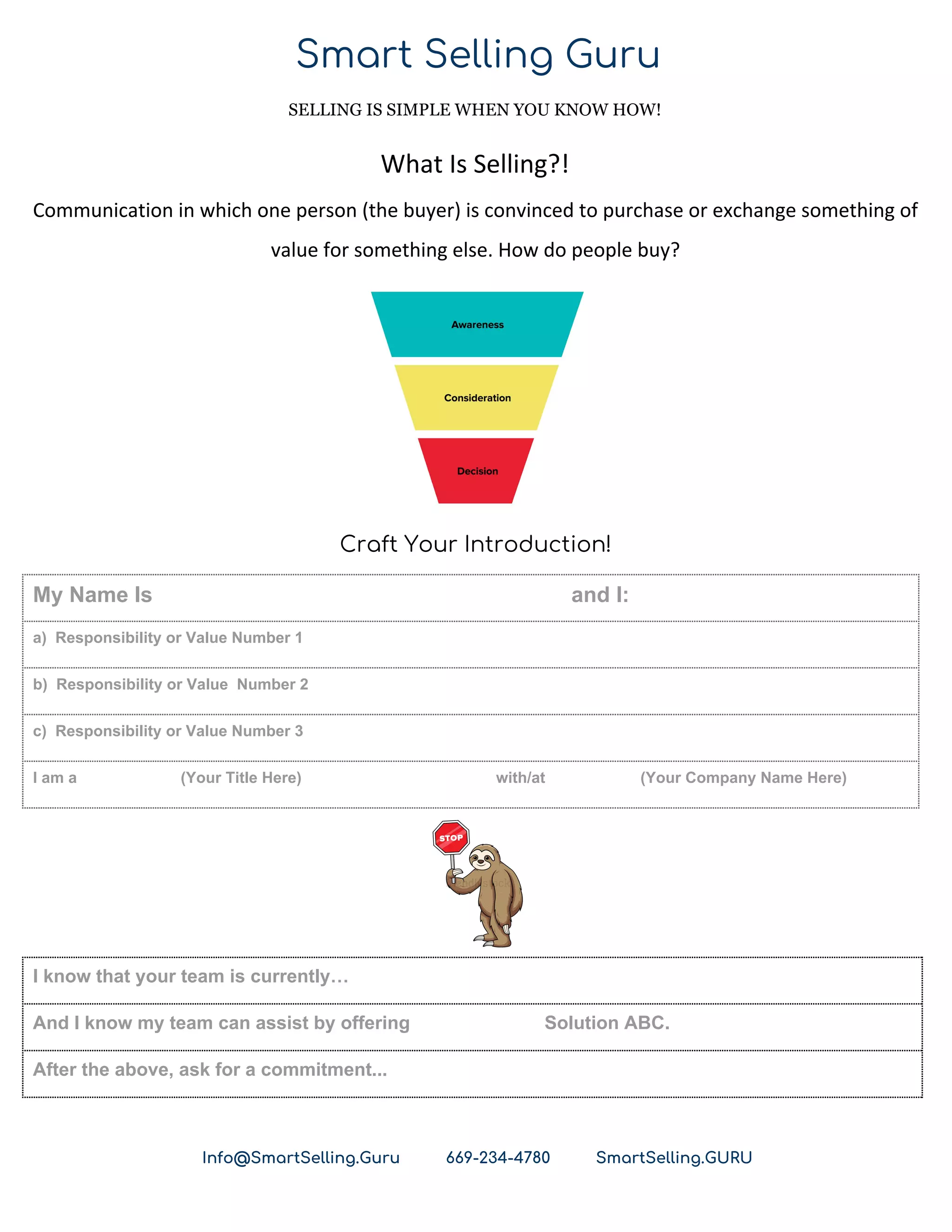 Selling worksheet final | PDF