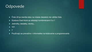 Číselné sústavy 1 rocnik na gymnazium prezentacia | PPTX