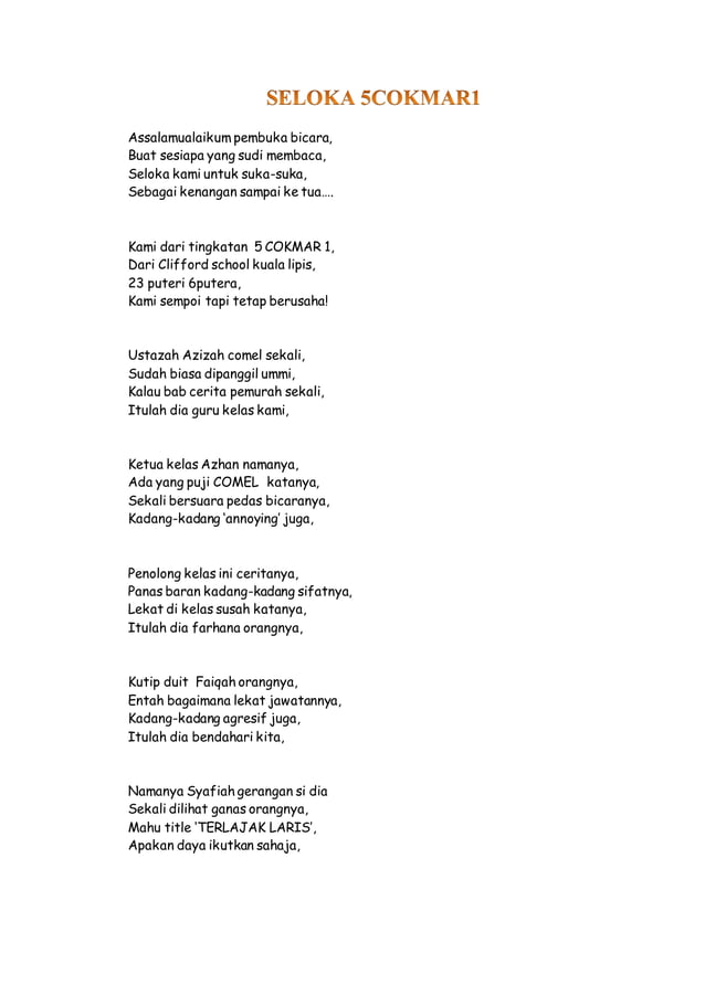 Seloka 5 cokmar1 | PDF