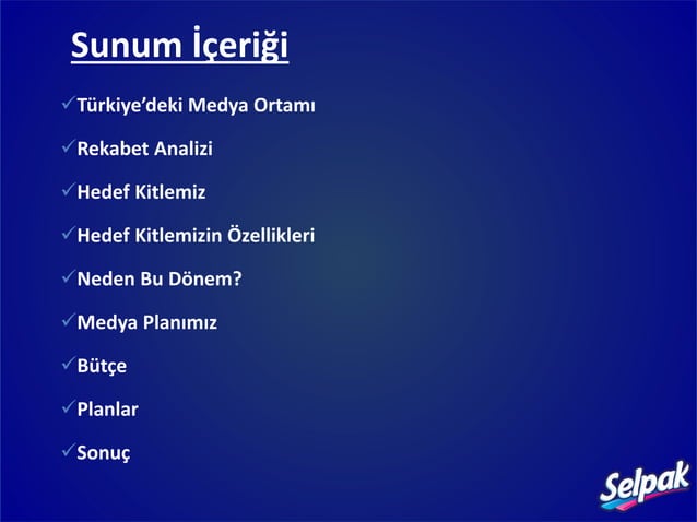 Selpak Medya Planlama Sunumu | PPTX