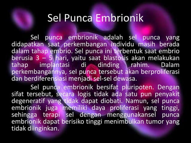 Sel punca (stem cell) | PPTX
