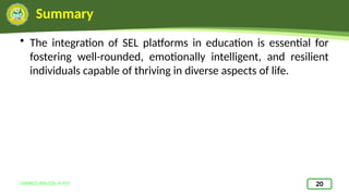 SEL Social and Emotional Learning platform | PPTX | Educational ...