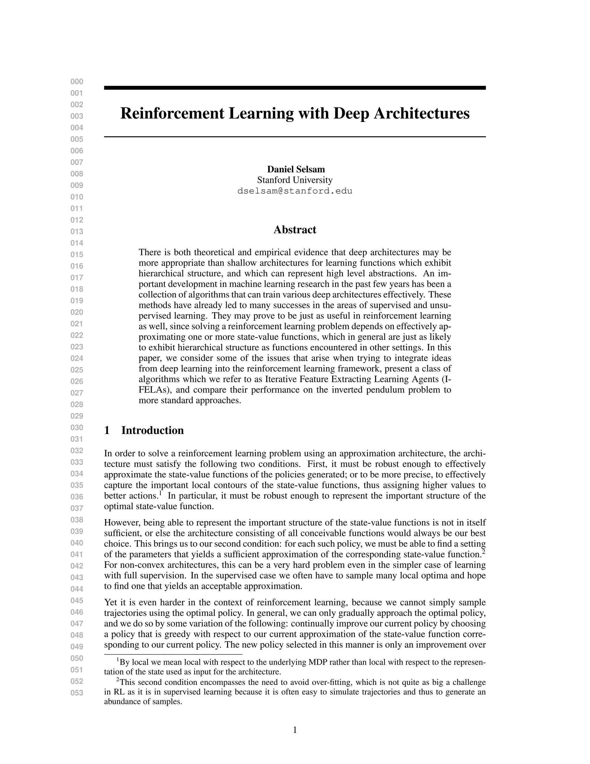 Reinforcement Learning with Deep Architectures | PDF