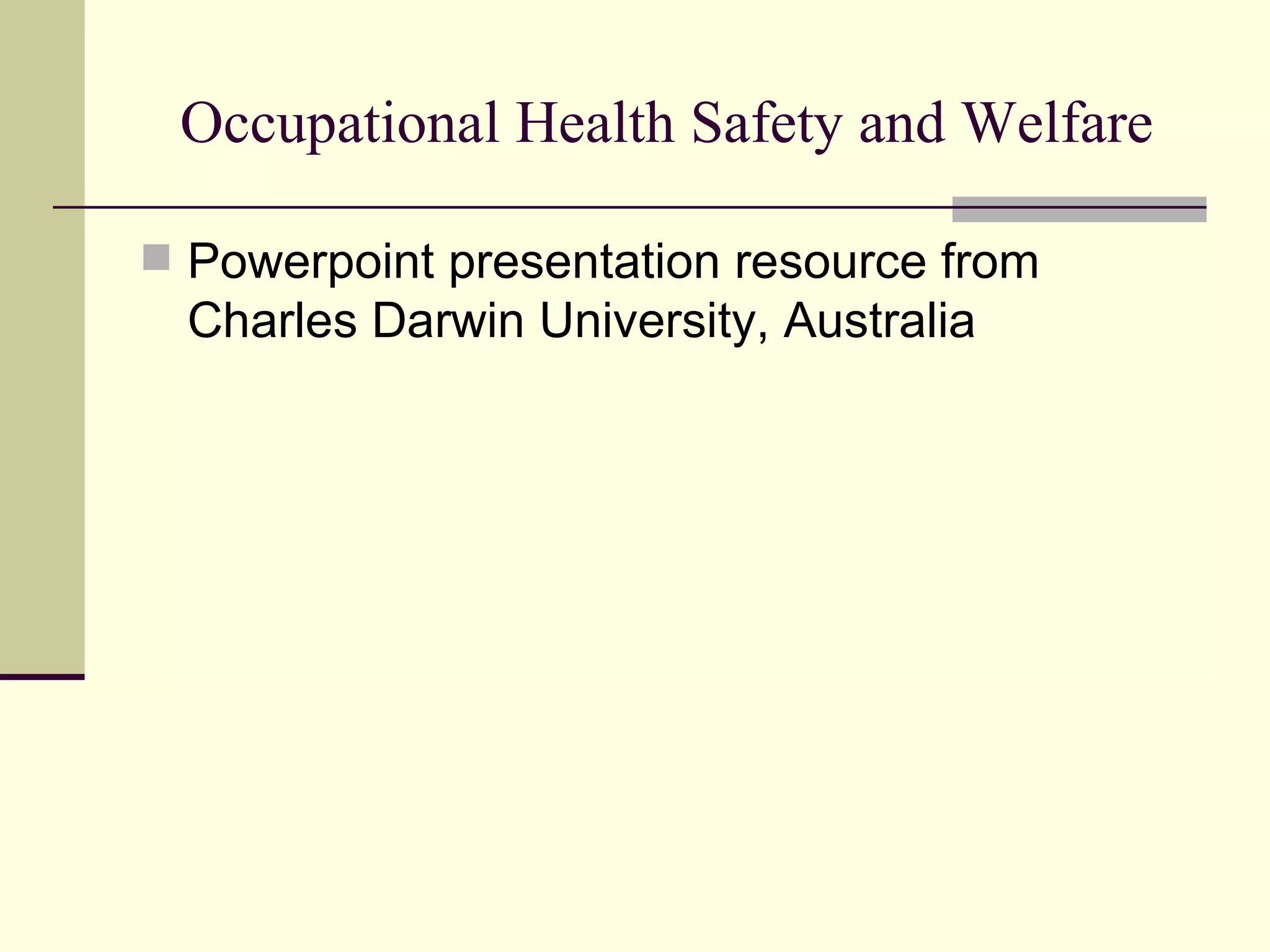 Workplace Health & Safety | PPT