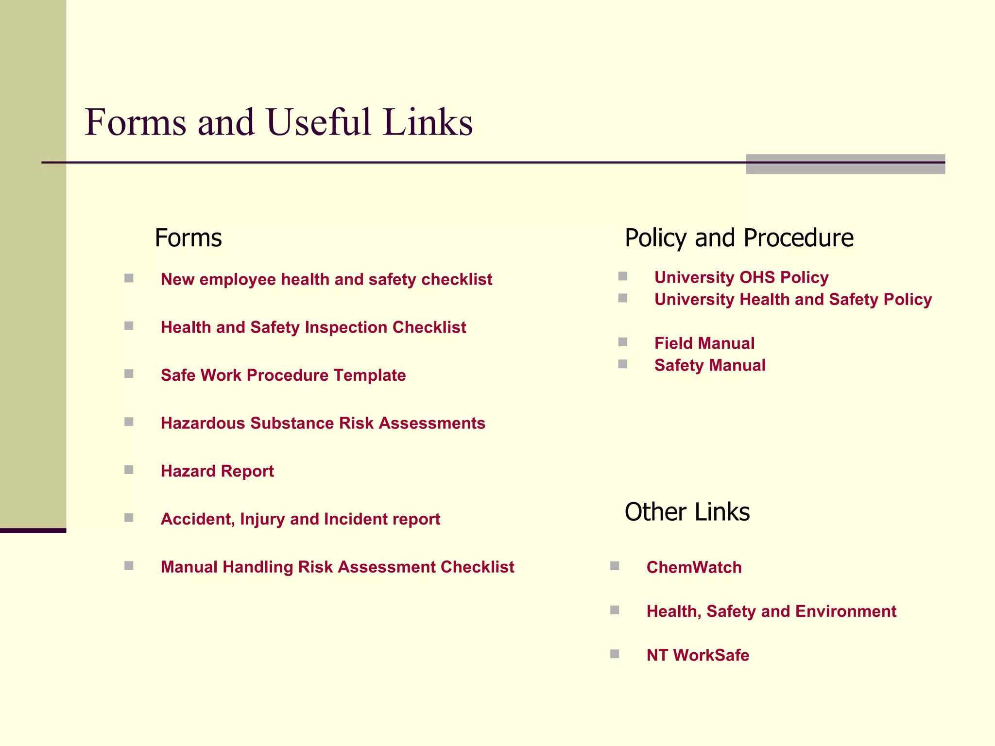 Workplace Health & Safety | PPT