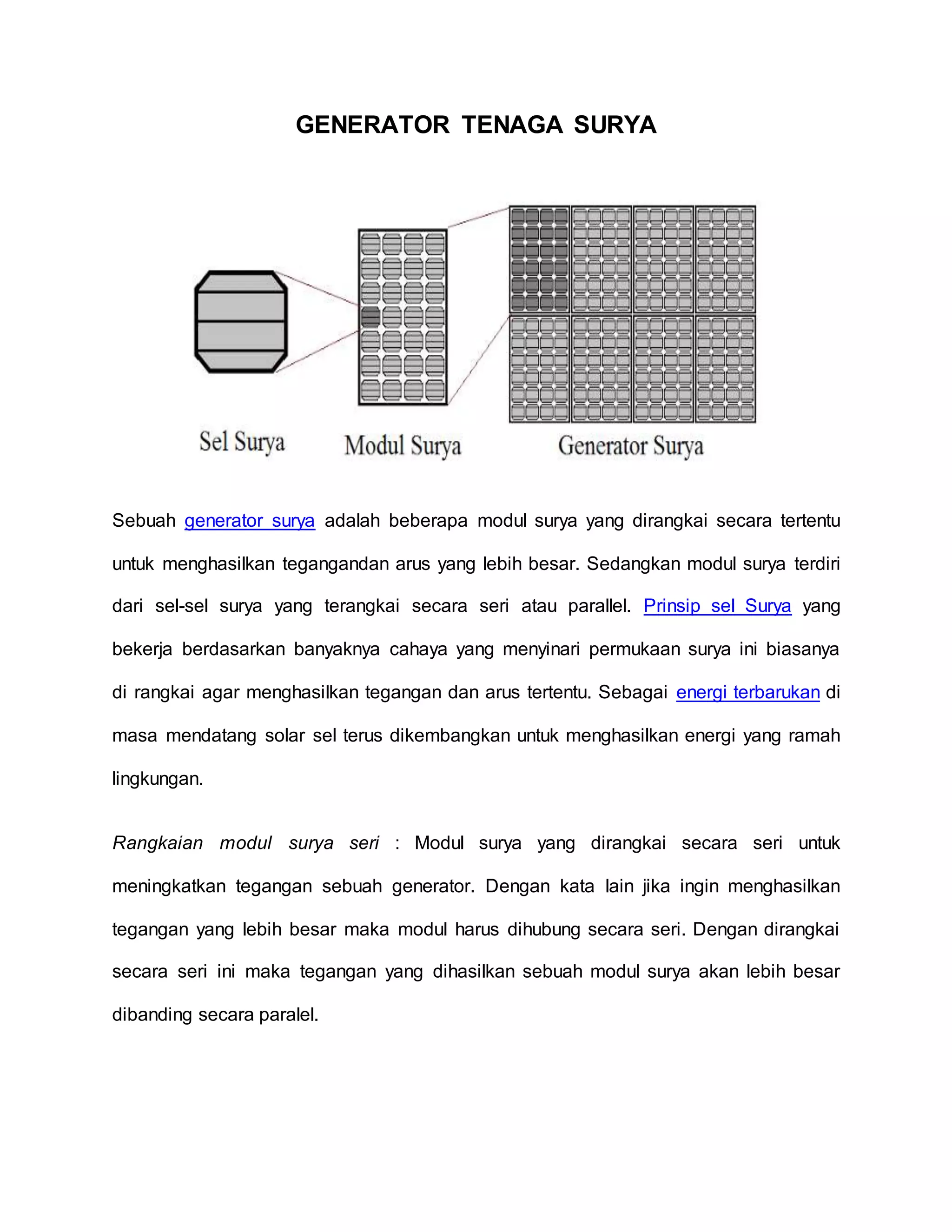 Prinsip Generator surya | PDF