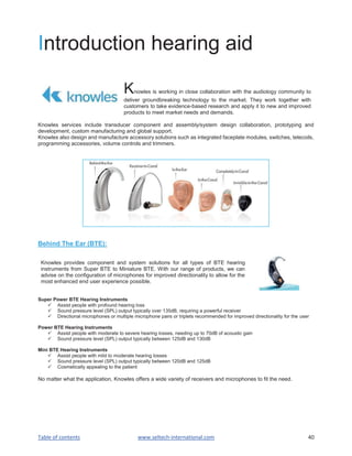 Seltech hearing aid components 2017 | PDF