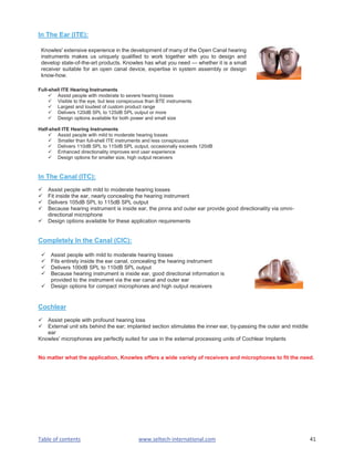 Seltech hearing aid components 2017 | PDF