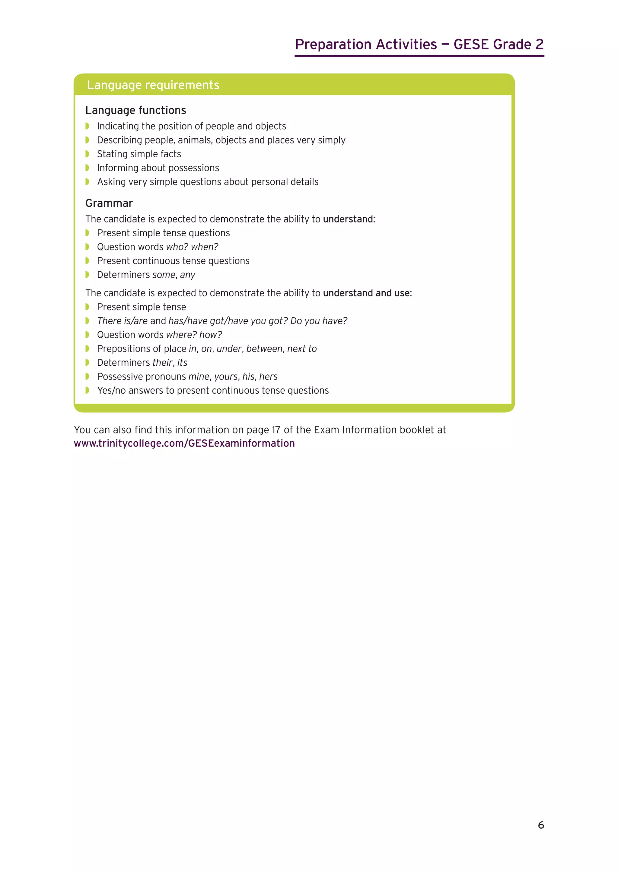 Selt gese grade 2 preparation activities | PDF