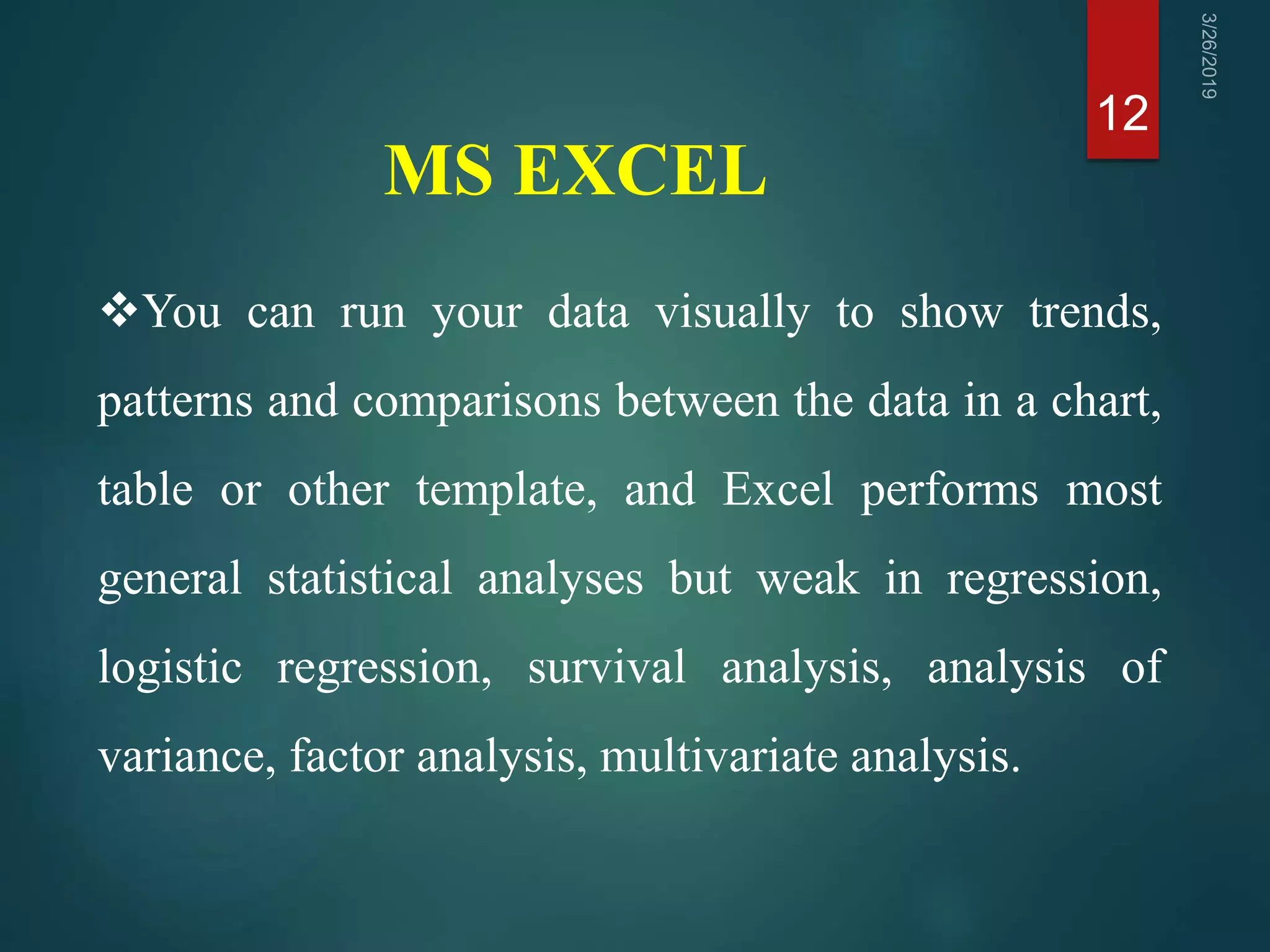 Various statistical software's in data analysis. | PPTX | Computer ...
