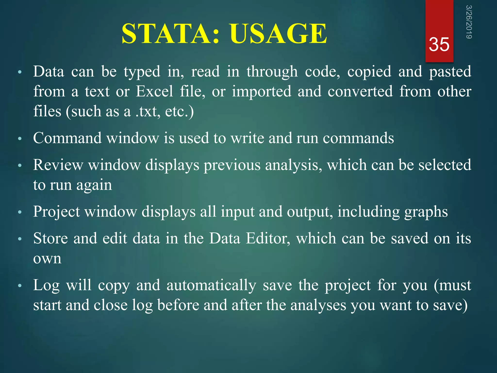 Various statistical software's in data analysis. | PPTX