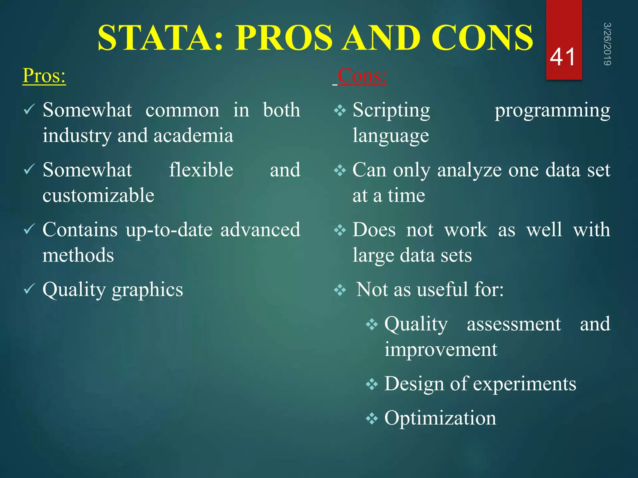 Various statistical software's in data analysis. | PPTX | Computer ...