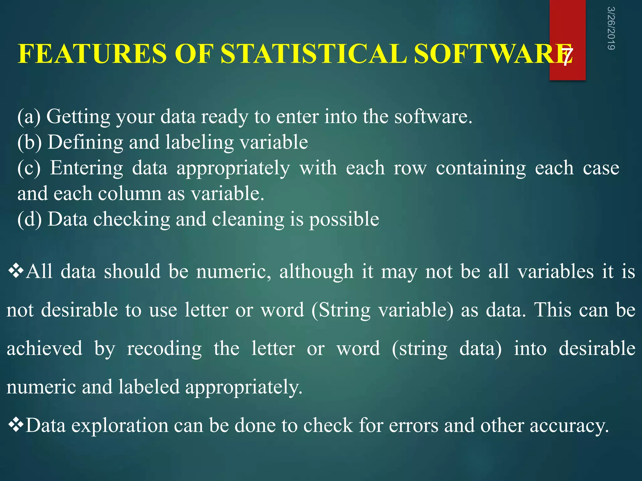 Various statistical software's in data analysis. | PPTX