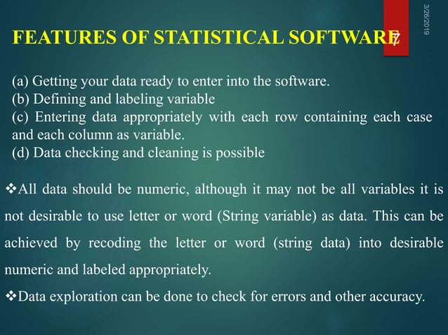 Various statistical software's in data analysis. | PPTX | Computer ...