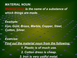 Material Noun Examples