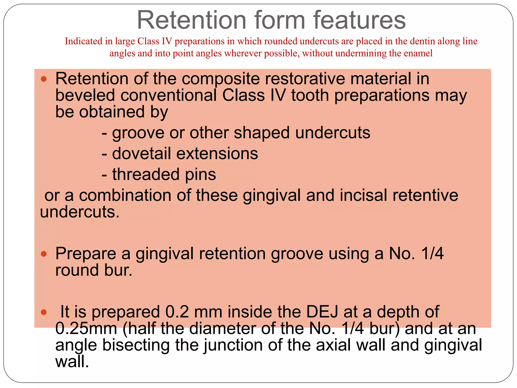 Class III, IV, V Cavity preparations for Composites- SELVI | PPTX