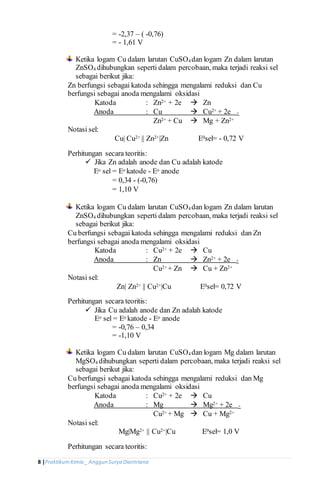 Praktikum Sel Volta | DOCX