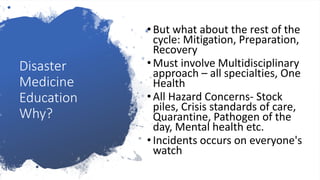 Developing an Inter-Professional Education Program in Disaster Medicine ...