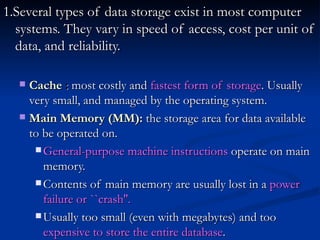 overview of physical storage media | PPT