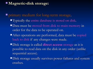 overview of physical storage media | PPT