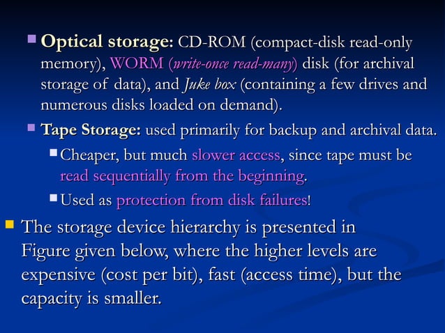 overview of physical storage media | PPT