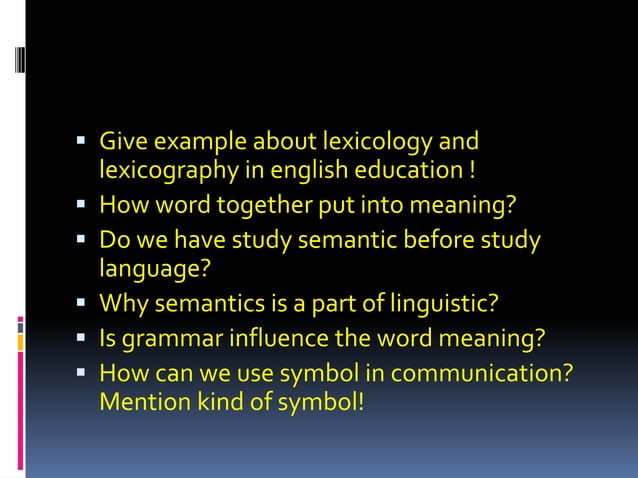 Introduction to semantics | PPTX | Science