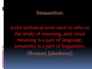 Introduction to semantics | PPTX