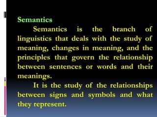 Introduction to semantics | PPTX