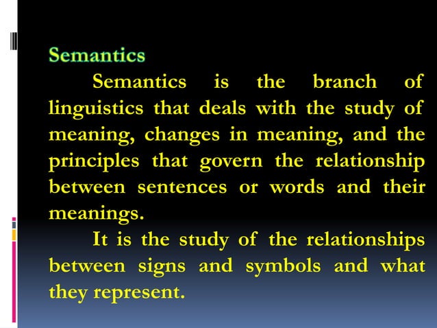 Introduction to semantics | PPTX | Science