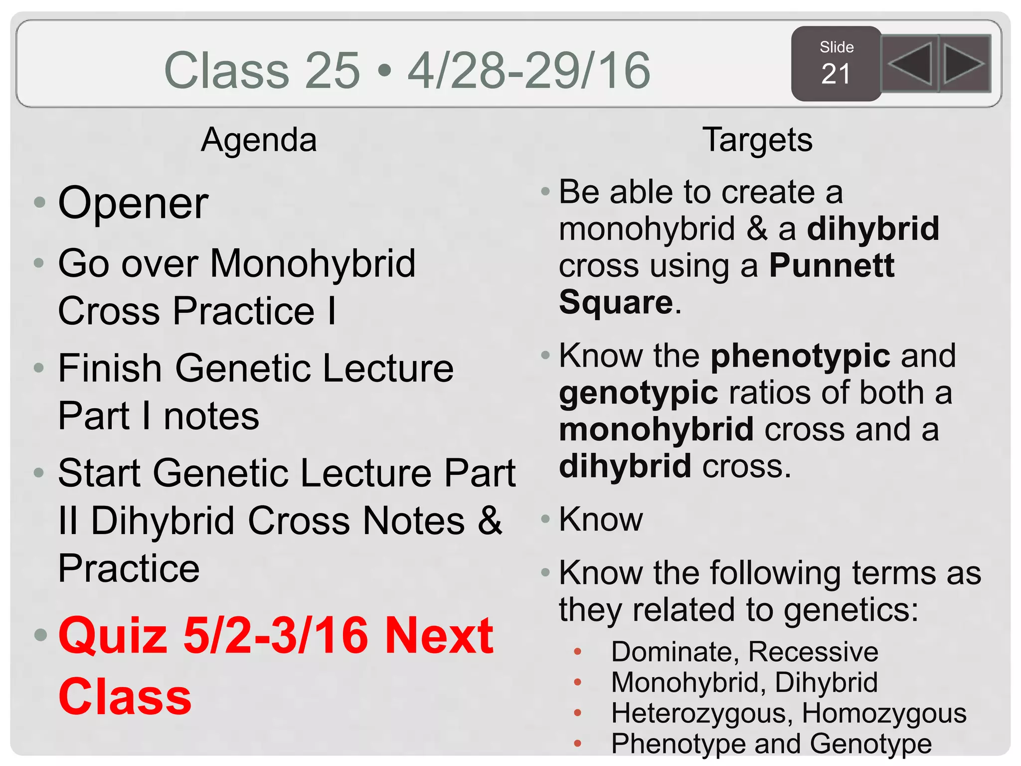 Sem.2 4th quarter biology agenda and targets 2016.v2.posting | PPT