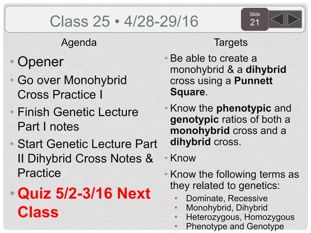 Sem.2 4th quarter biology agenda and targets 2016.v2.posting | PPT