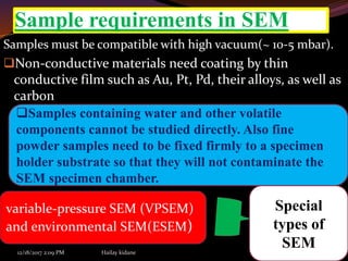 presentation on scanning electron microscopy | PPTX