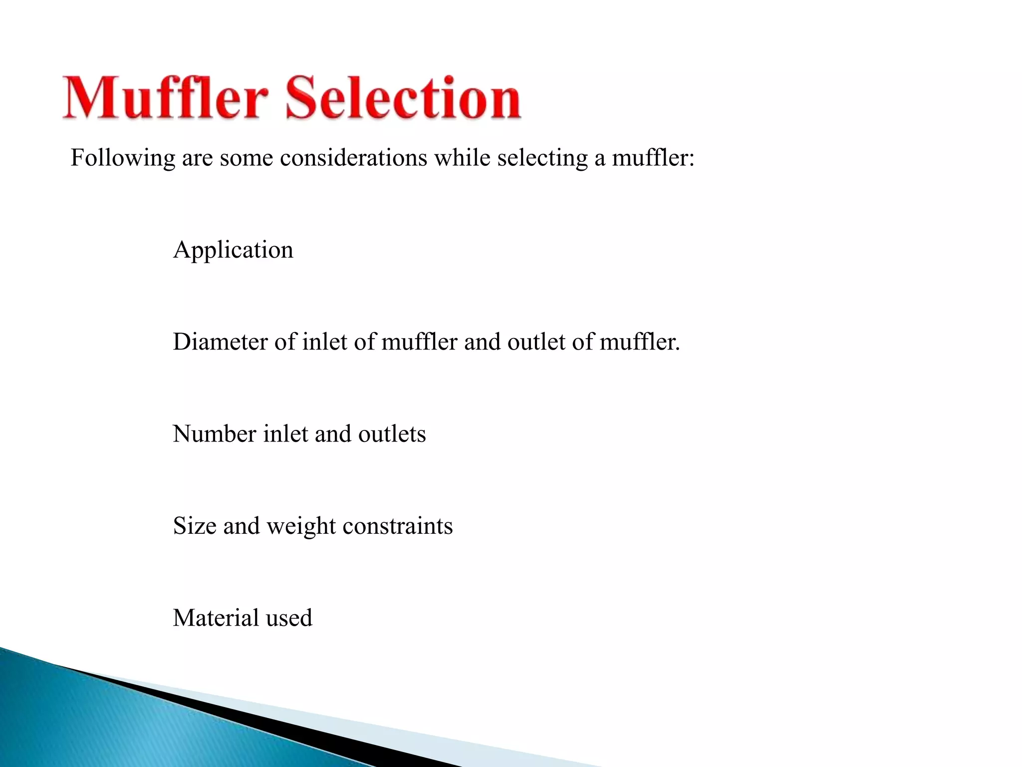 Design Of Muffler & Factors Affecting Efficiency Of Muffler | PPTX
