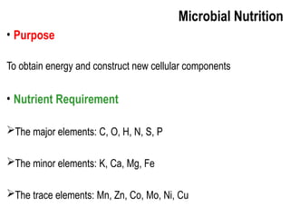 SEM-1_MICROBIAL NUTRITION AND CULTURE MEDIUM.ppt