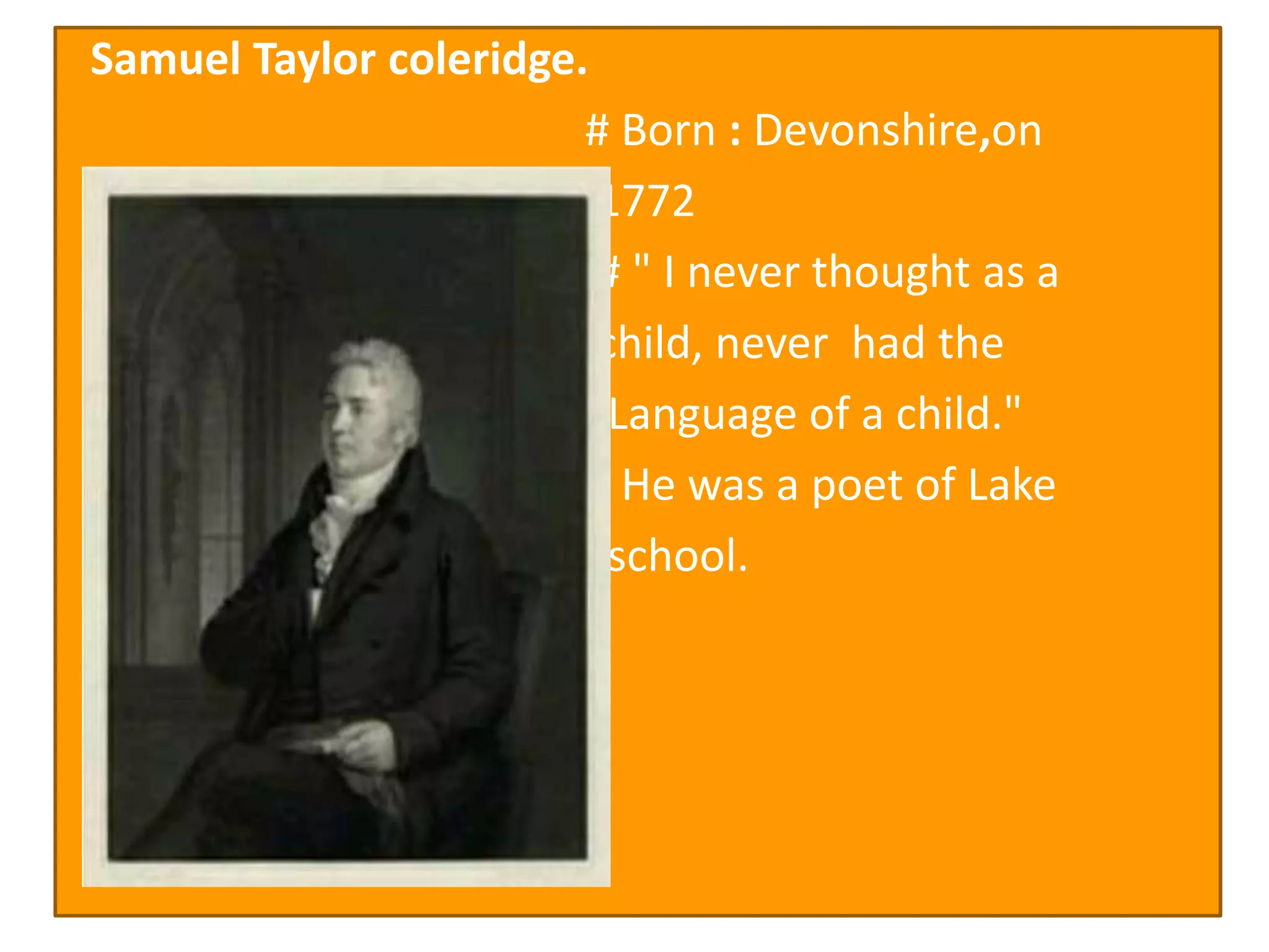 Coleridge a poet | PPTX