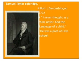 Coleridge a poet | PPT
