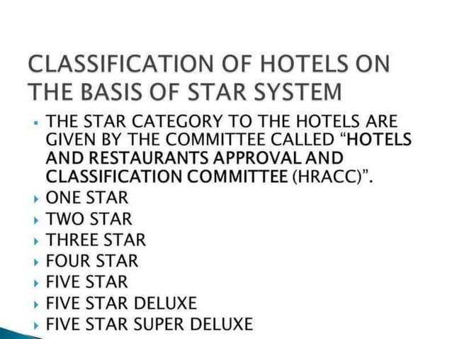 classification of hotels | PPT