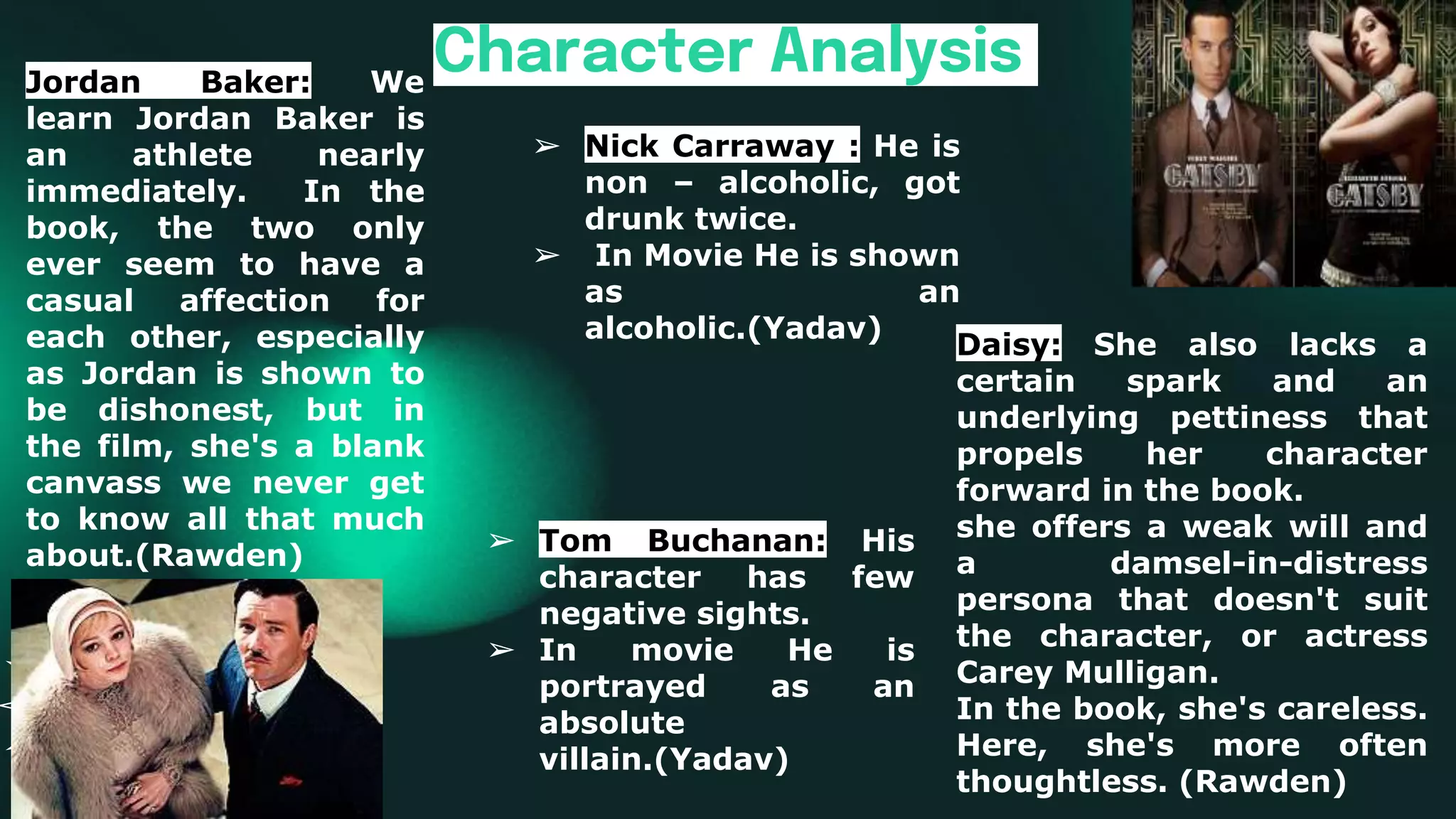 Comparison Between ‘The Great Gatsby’ Novel and Movie Adaptation | PPTX