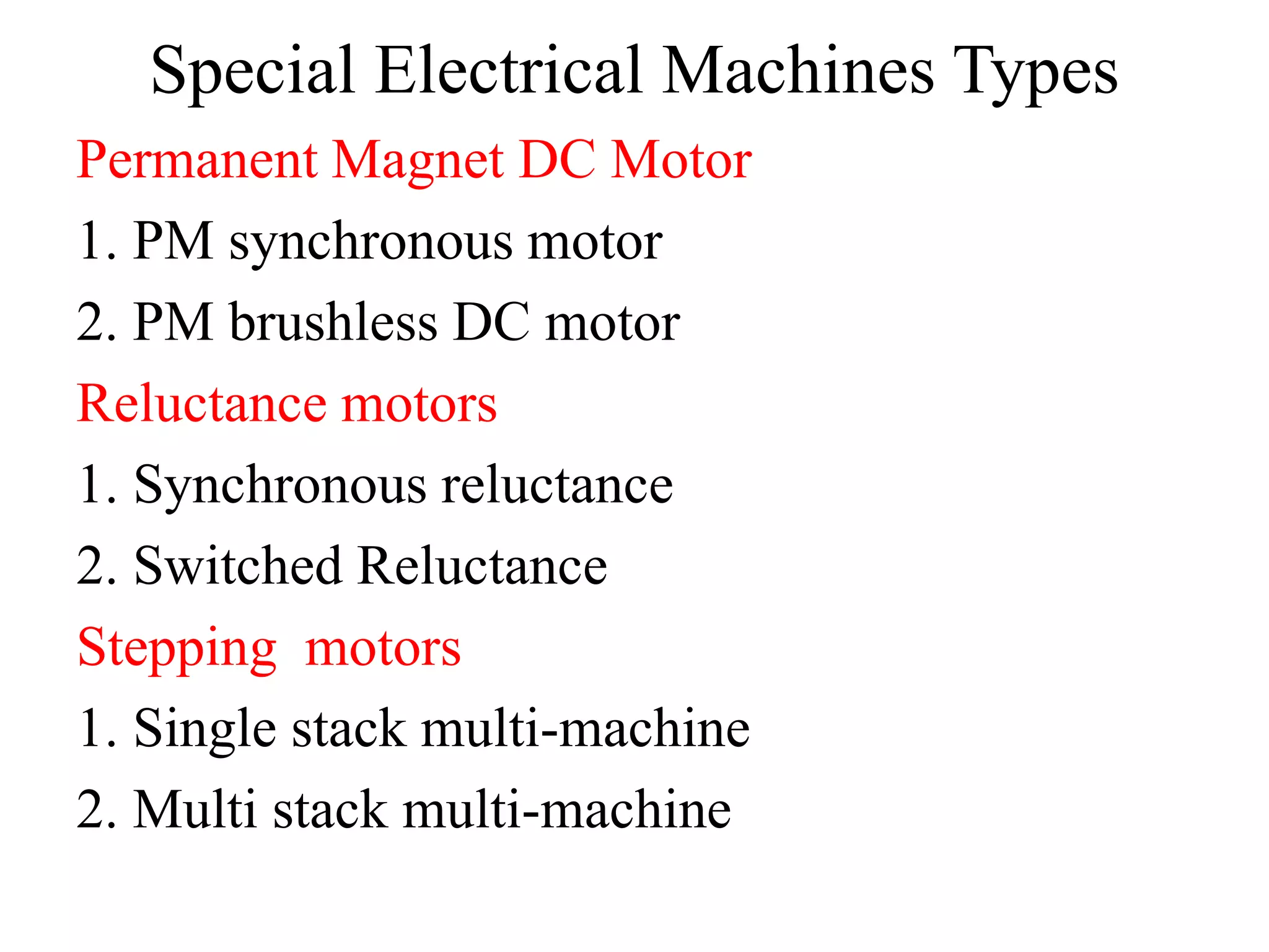 Special Electrical Machines | PPTX