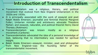 Comparative study of Romanticism and Transcendentalism | PPTX