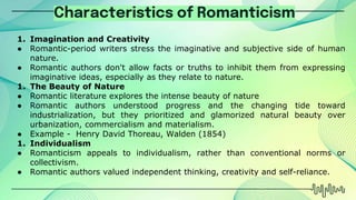 Comparative study of Romanticism and Transcendentalism | PPTX