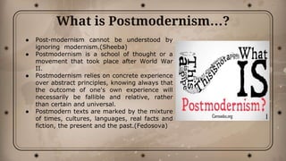 Comparative Analysis of Modernism and Postmodernism in Literature | PPTX