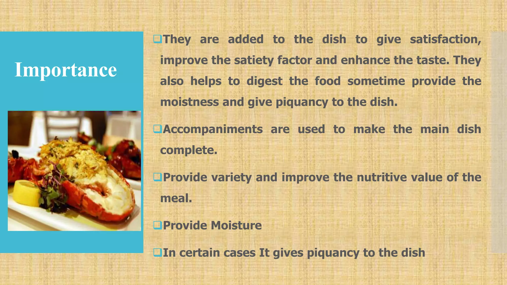 Accompaniments & Garnishes | PPTX