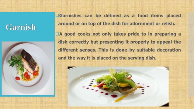Accompaniments & Garnishes | PPTX | Cooking | Food & Drink