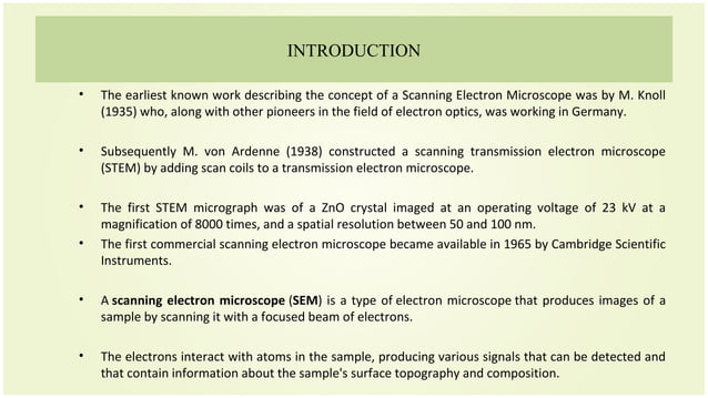 SEM- scanning electron microscope | PPT