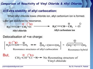 B.Sc. (Sem-II) Unit-III (A) Alkenyl Halides by Dr Pramod R Padole | PPTX